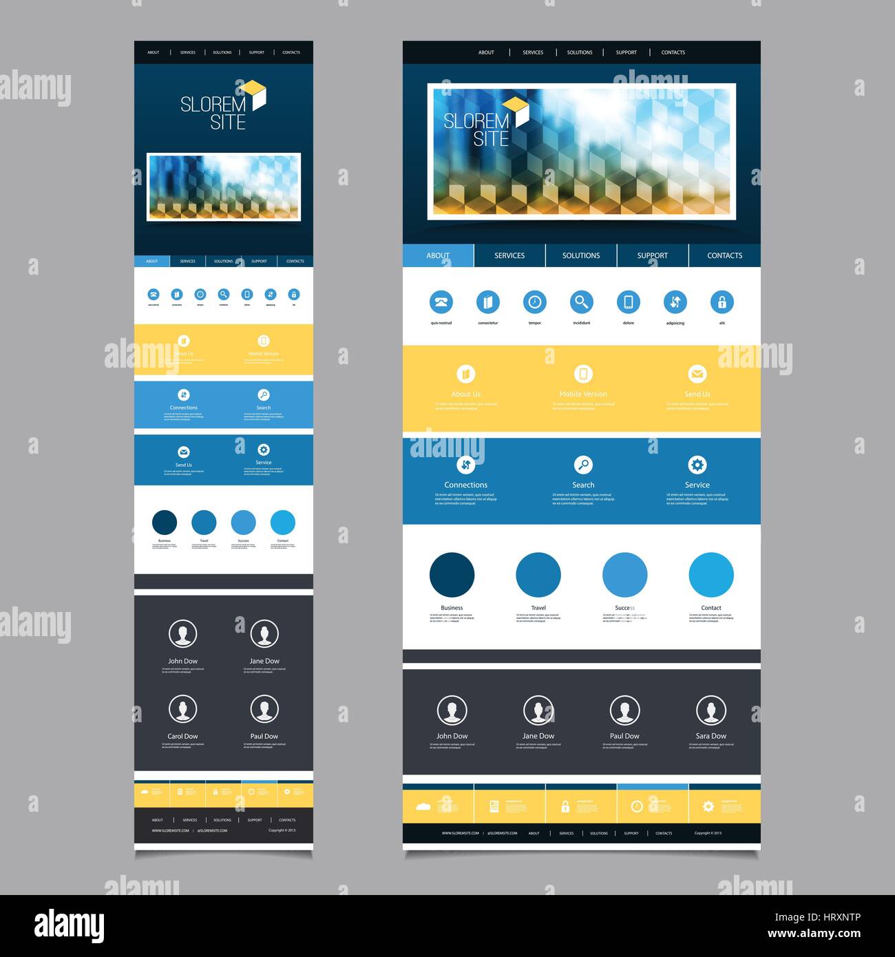 Responsive One Page Website Template with Blurred Background - Desktop ...