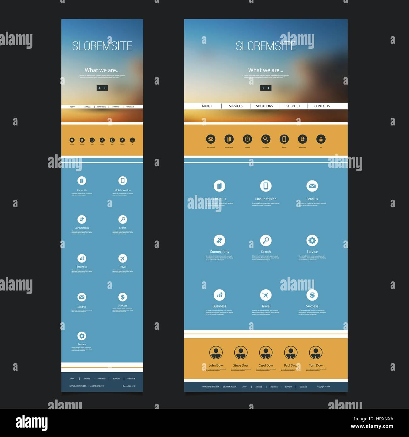 Responsive One Page Website Template with Blurred Background - Sunset ...