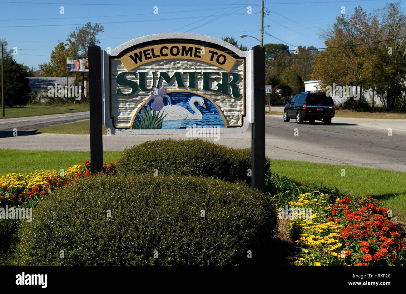 Welcome to Sumter sign in SC, USA Stock Photo - Alamy