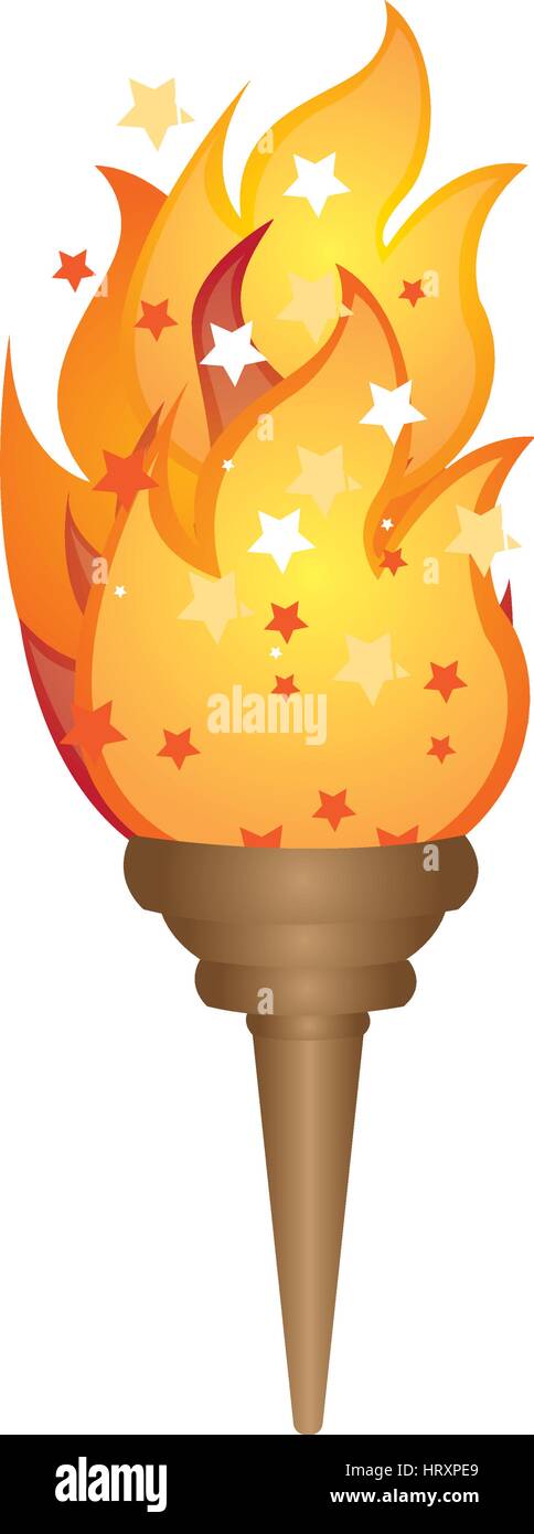 olympic torch with yellow flame vector illustration Stock Vector Image ...