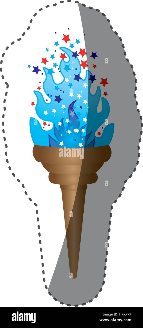 sticker olympic torch with blue flame Stock Vector Image & Art - Alamy