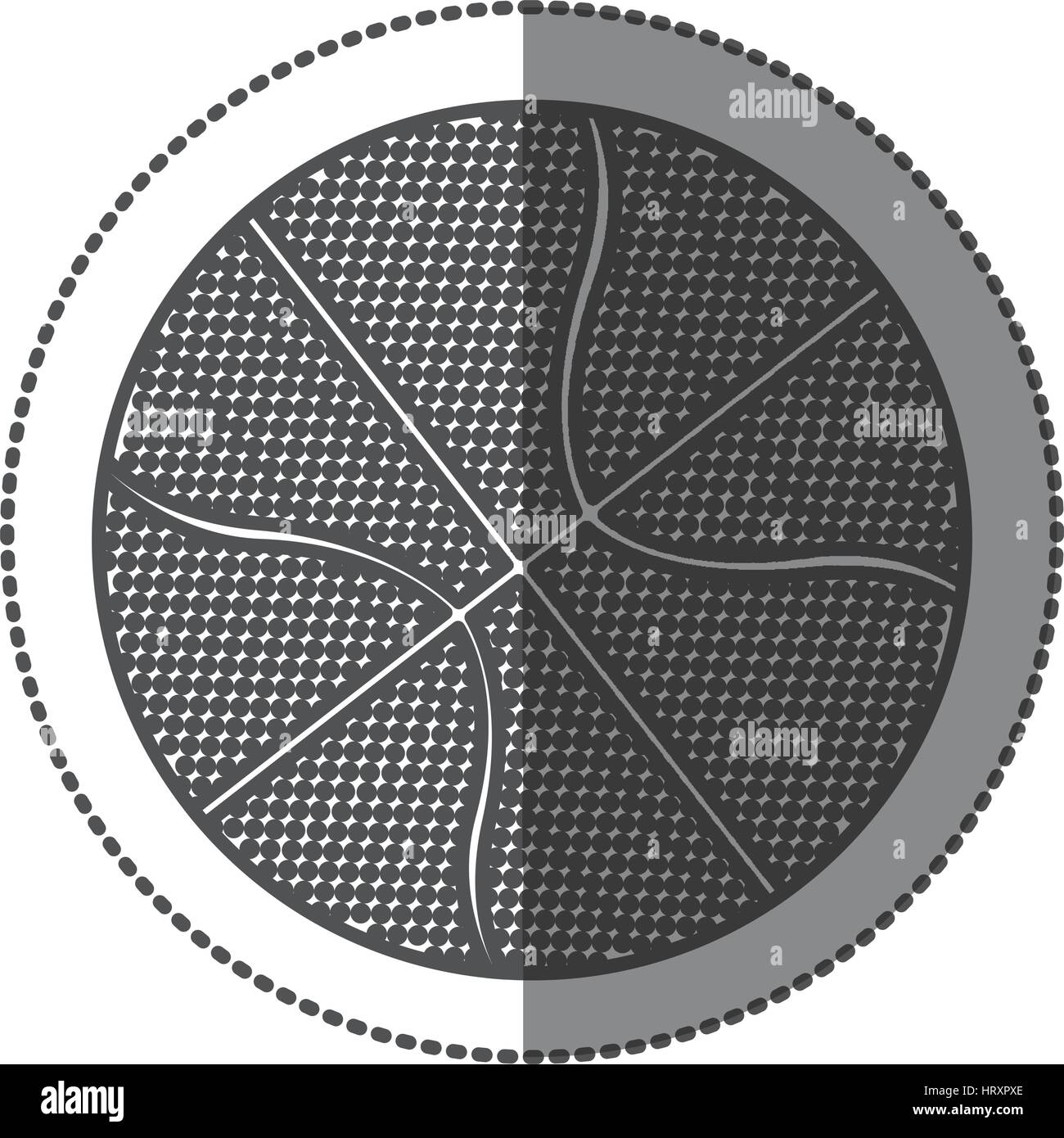 sticker grayscale contour with basketball ball Stock Vector Image & Art ...
