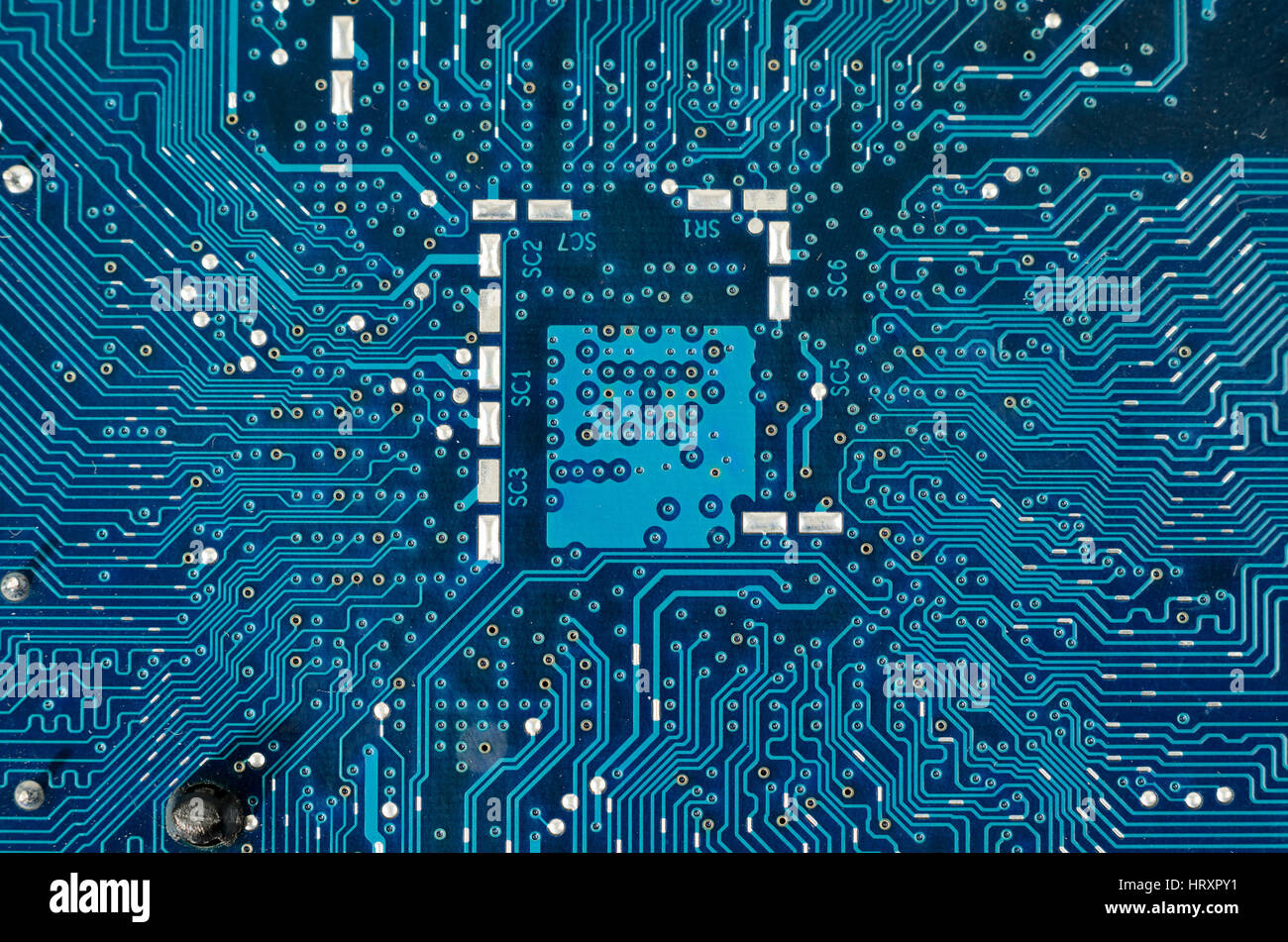 Electronic circuit plate background blue Stock Photo - Alamy