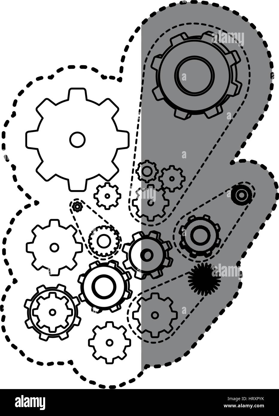 sticker silhouette set gear wheel icons Stock Vector Image & Art - Alamy
