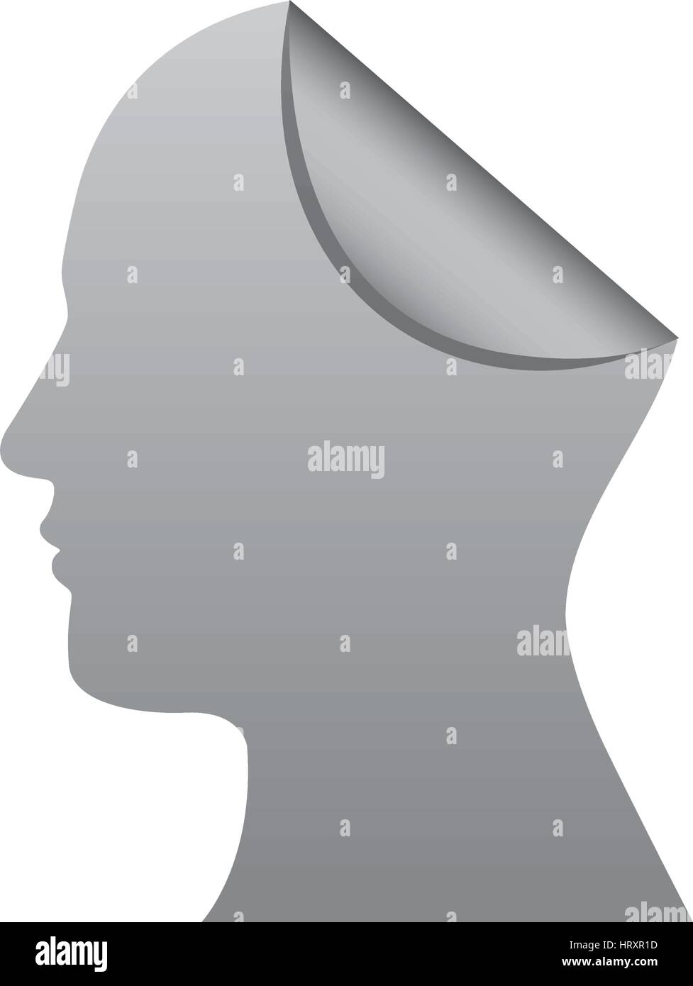 silhouette silver head human with fold Stock Vector Image & Art - Alamy