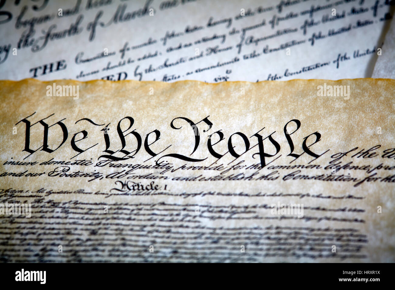 Close up of We the People of the Constitution of the United States of ...