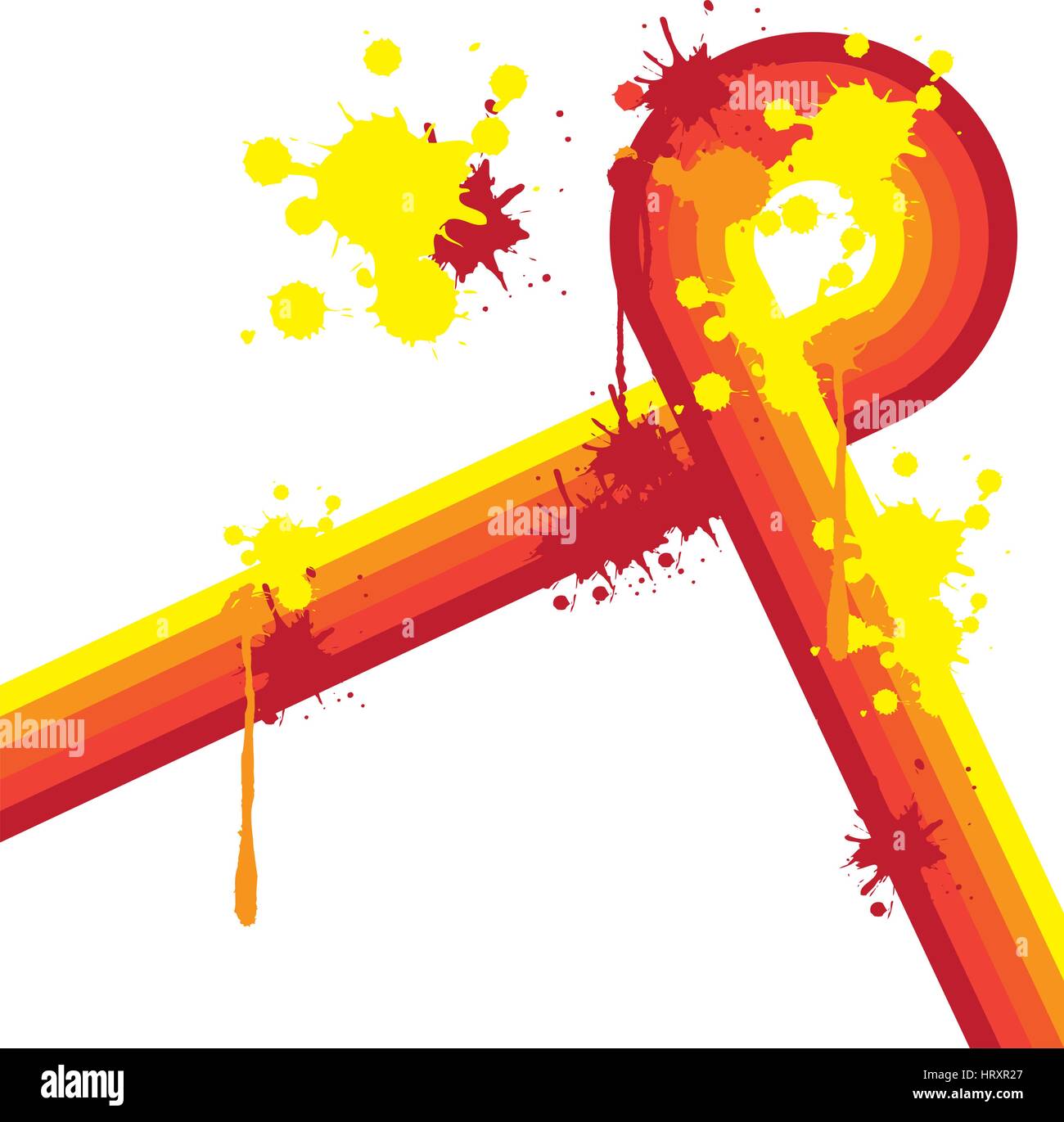 orange abstract retro curved lines with splash color Stock Vector Image ...