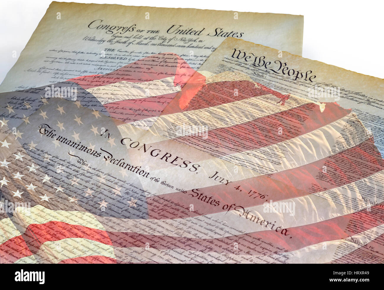 Close up of Constitution of the United States of America with the ...