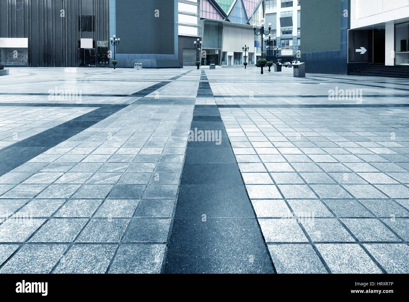 empty, modern square and skyscrapers in modern city Stock Photo - Alamy