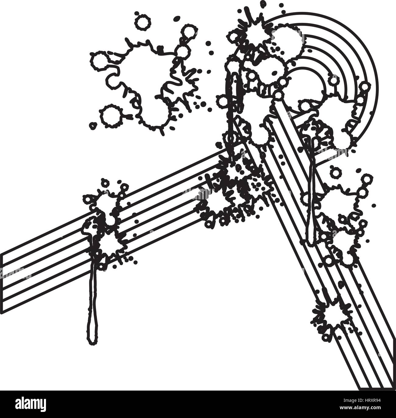 silhouette abstract retro curved lines with splash color Stock Vector ...