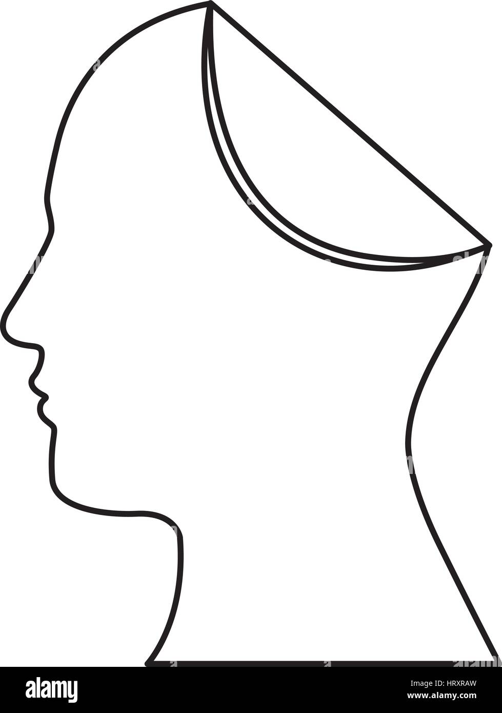 sketch silhouette head human with fold icon Stock Vector Image & Art ...