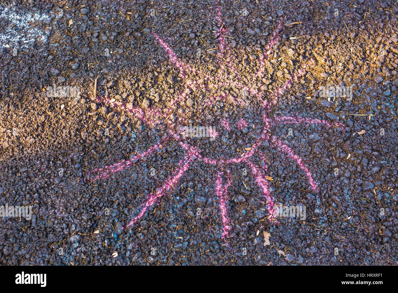 drawings on pavement. children's drawings of crayons on the pavement ...