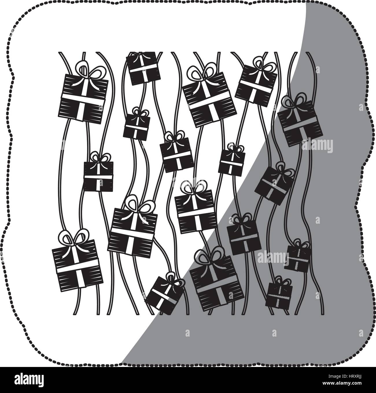 sticker shading silhouette background set gift box design Stock Vector ...