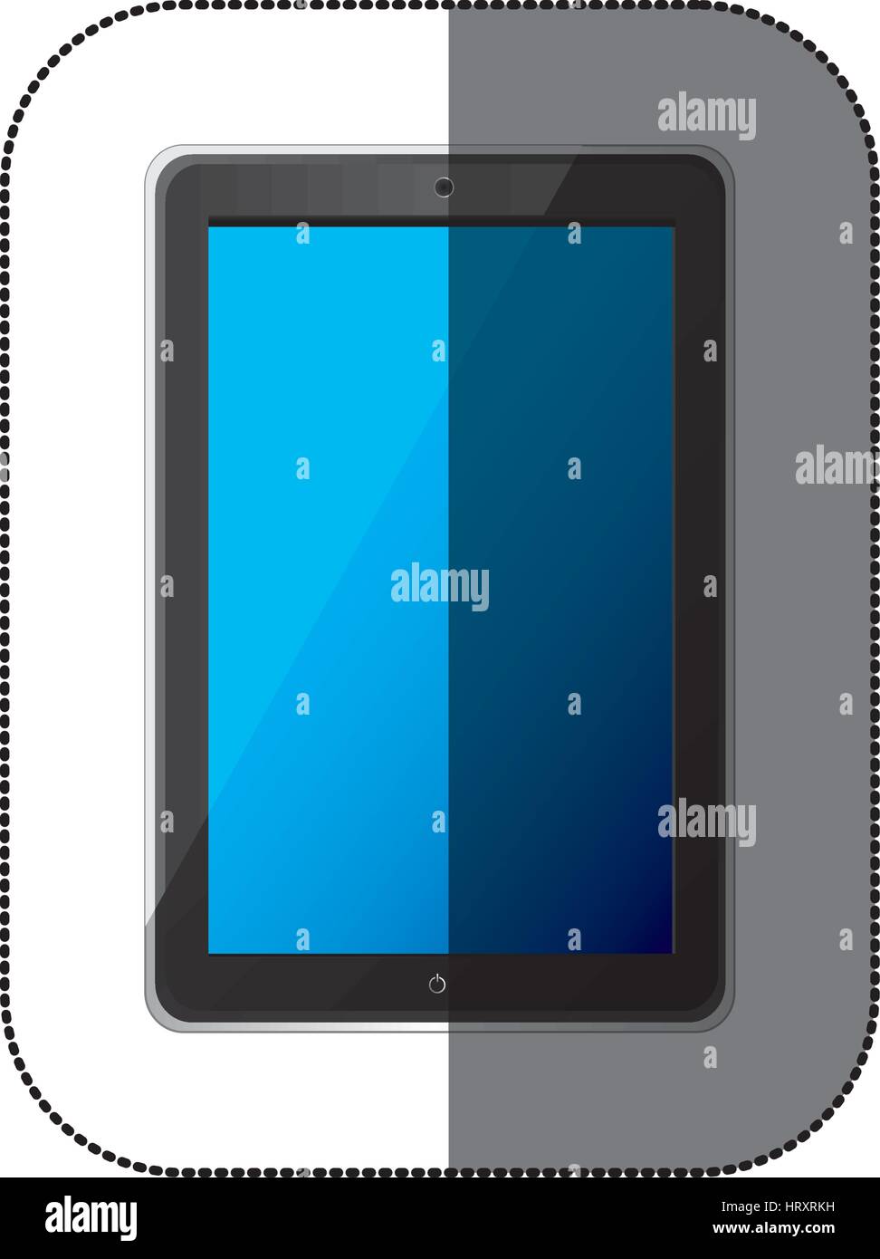 sticker colorful realistic tech tablet with camera Stock Vector Image ...