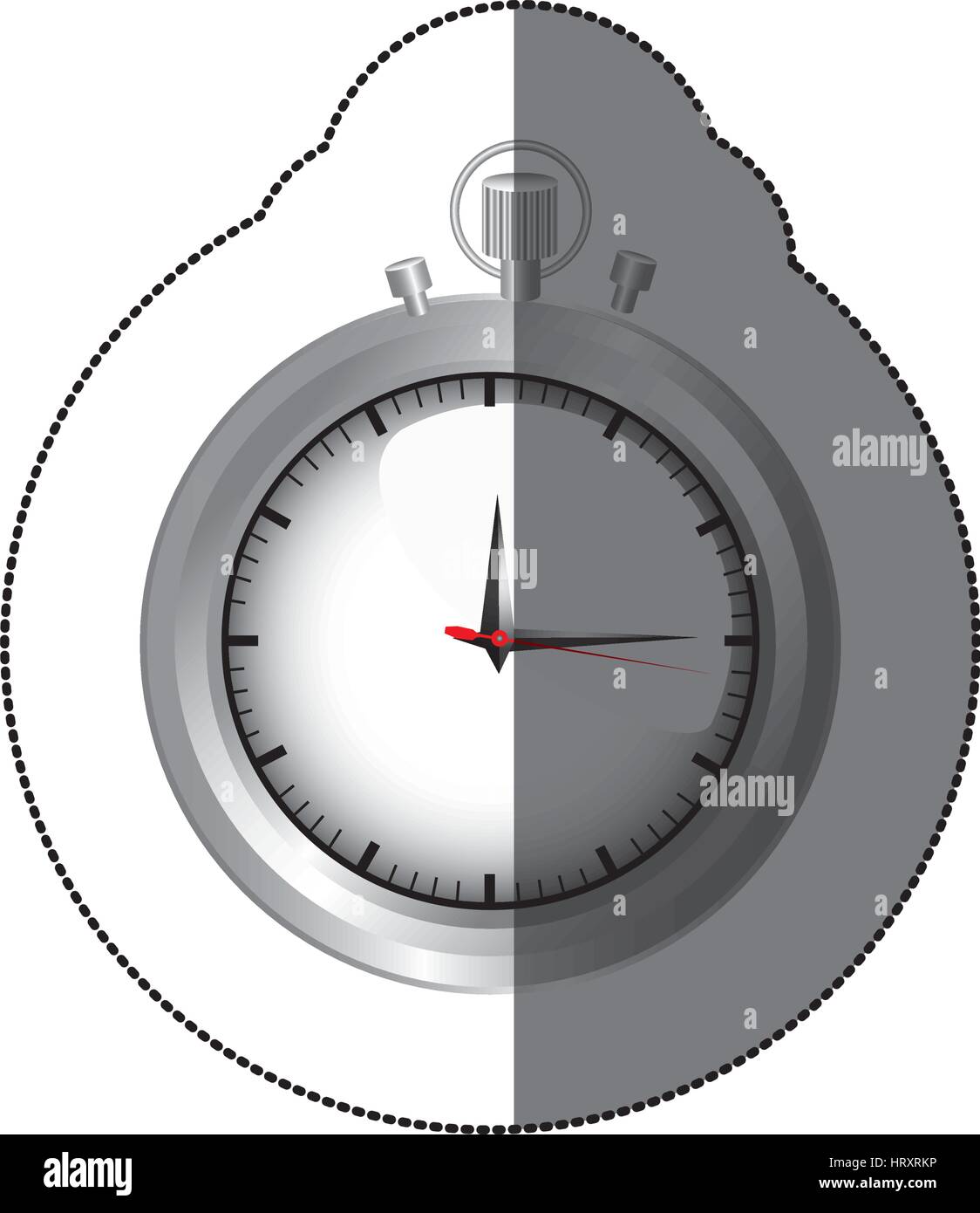 sticker realistc silver stopwatch graphic Stock Vector Image & Art - Alamy