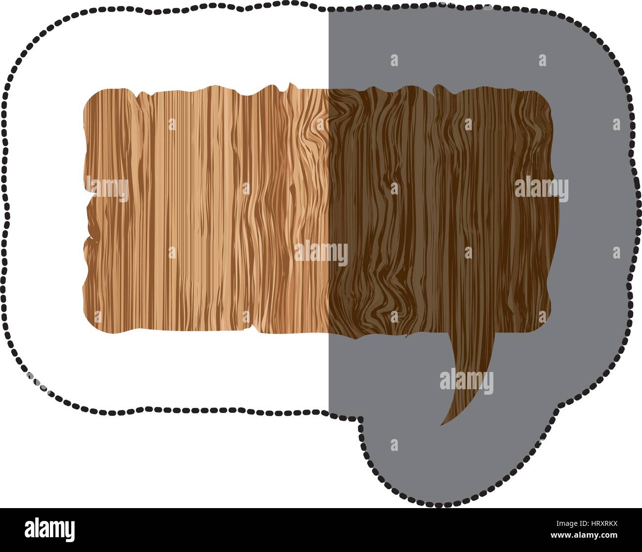 sticker realistc wooden texture rectangle dialog box Stock Vector Image ...