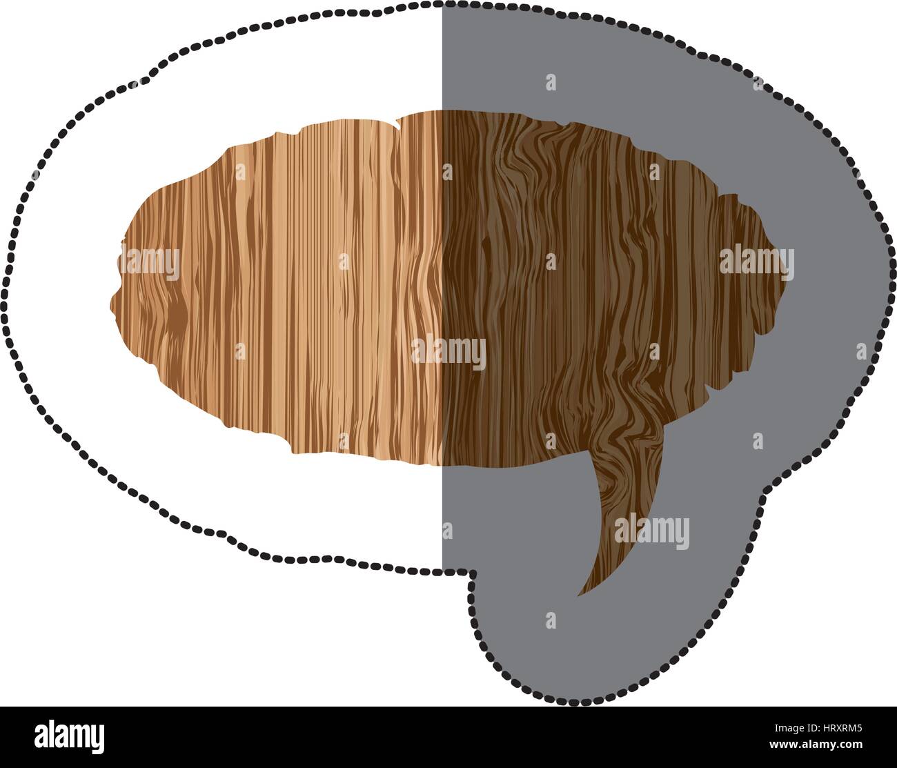 sticker realistc wooden texture oval dialog box Stock Vector Image ...