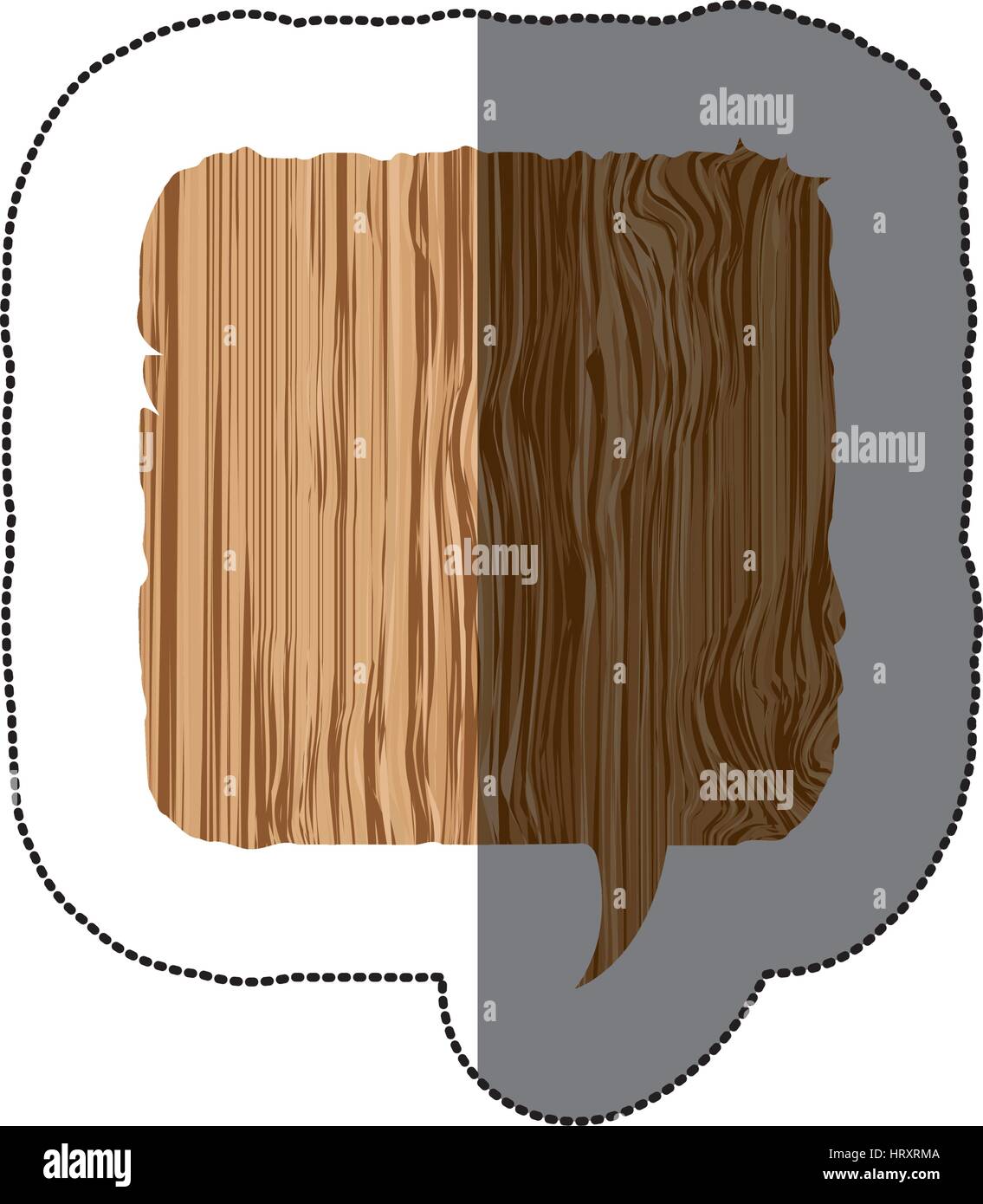 sticker realistc wooden texture square dialog box Stock Vector Image ...