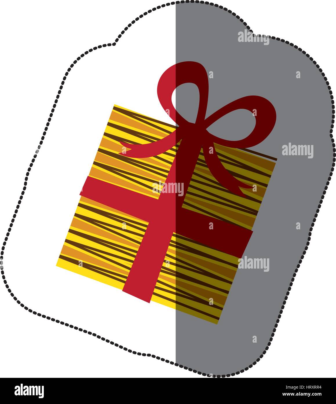 sticker colorful striped gift box with ribbon Stock Vector Image & Art ...