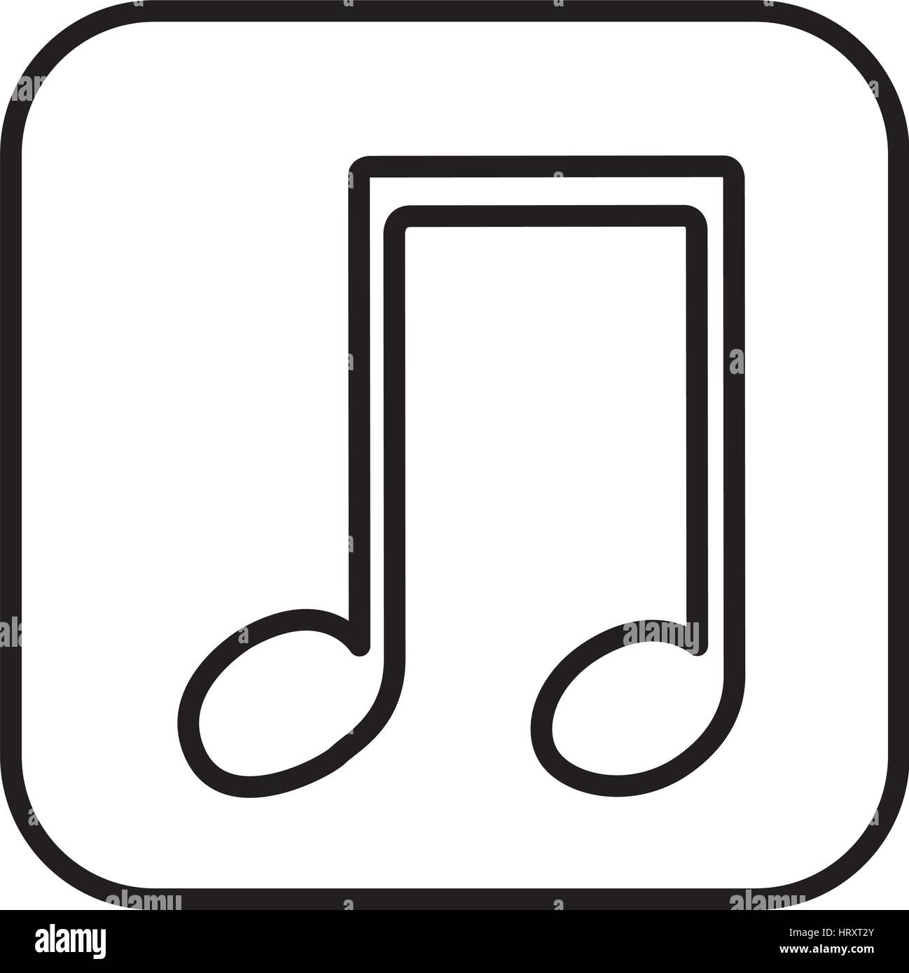 monochrome contour square musical note Stock Vector Image & Art - Alamy