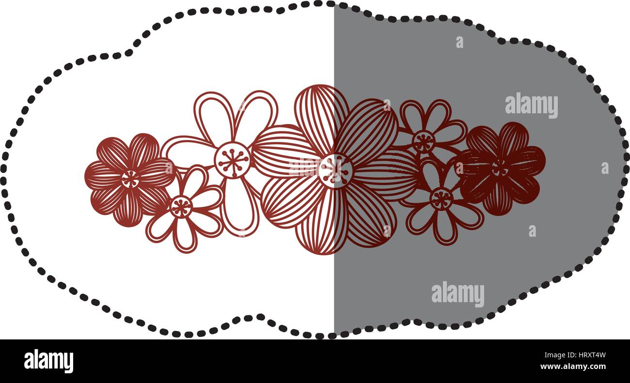 sticker minimalistic background with floral design Stock Vector Image ...
