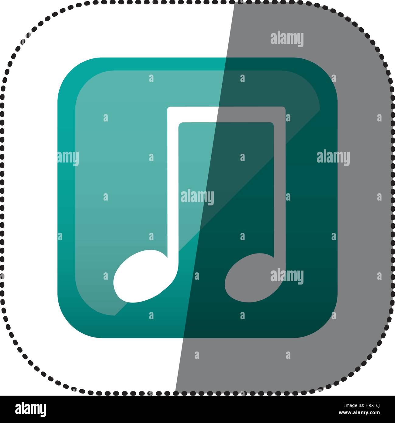 sticker color square with musical note Stock Vector Image & Art - Alamy