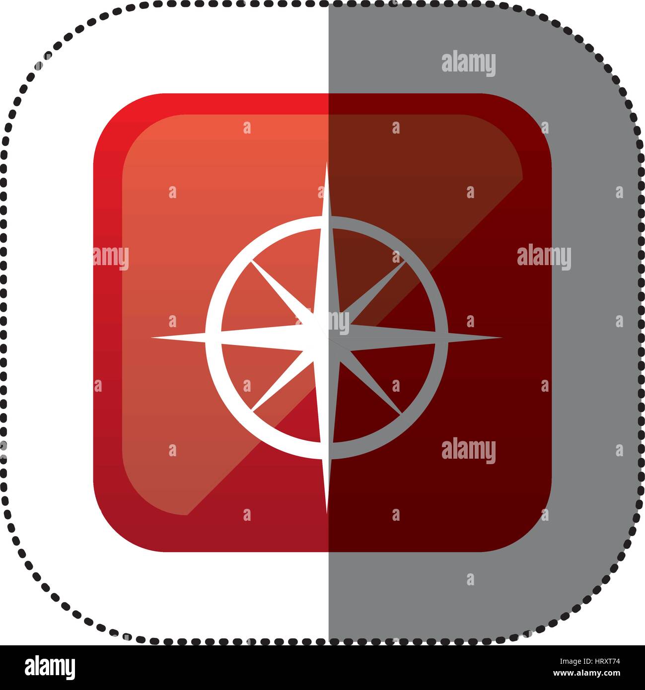 sticker color square with compass icon Stock Vector Image & Art - Alamy