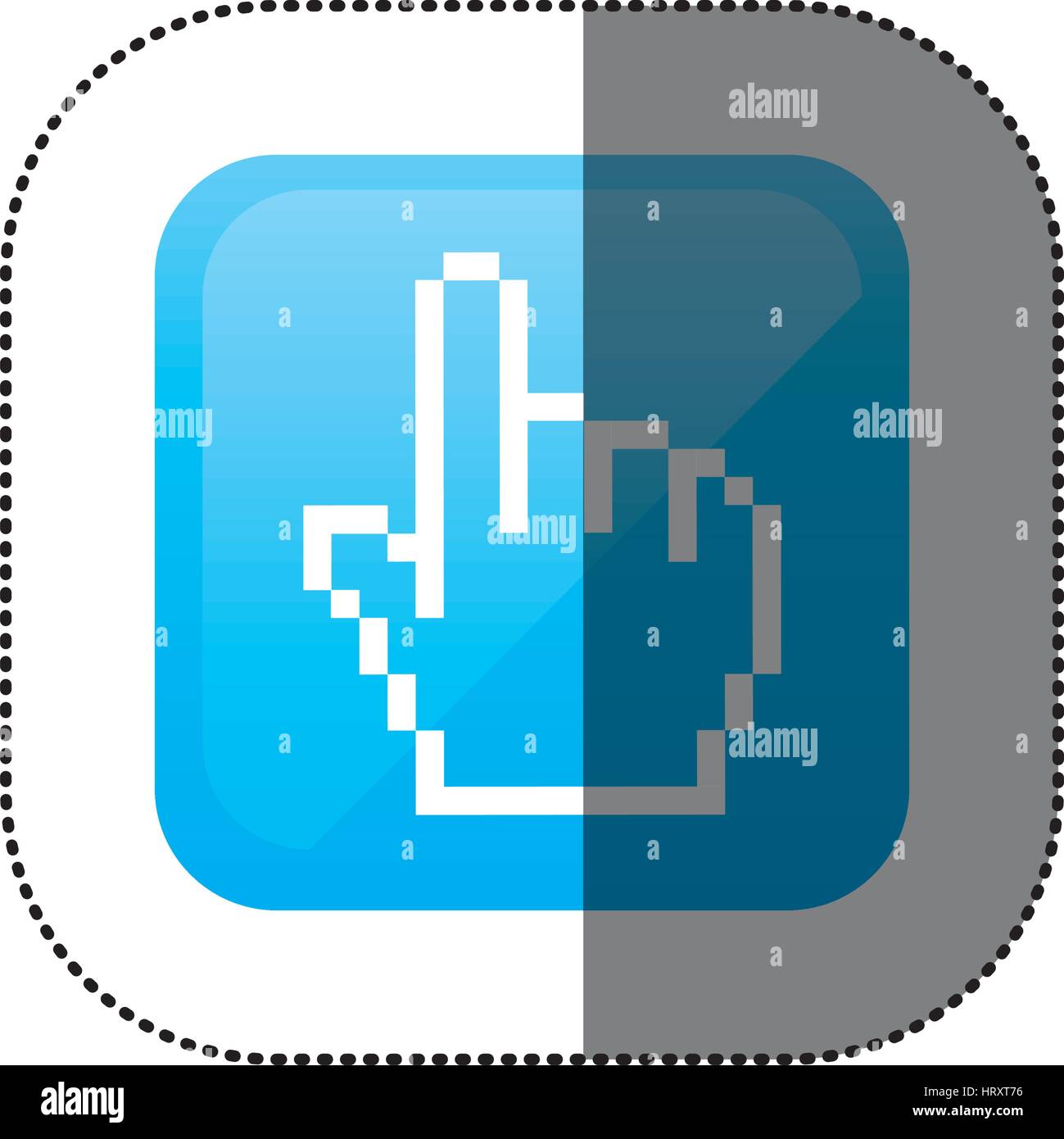 sticker color square with hand cursor icon Stock Vector Image & Art - Alamy