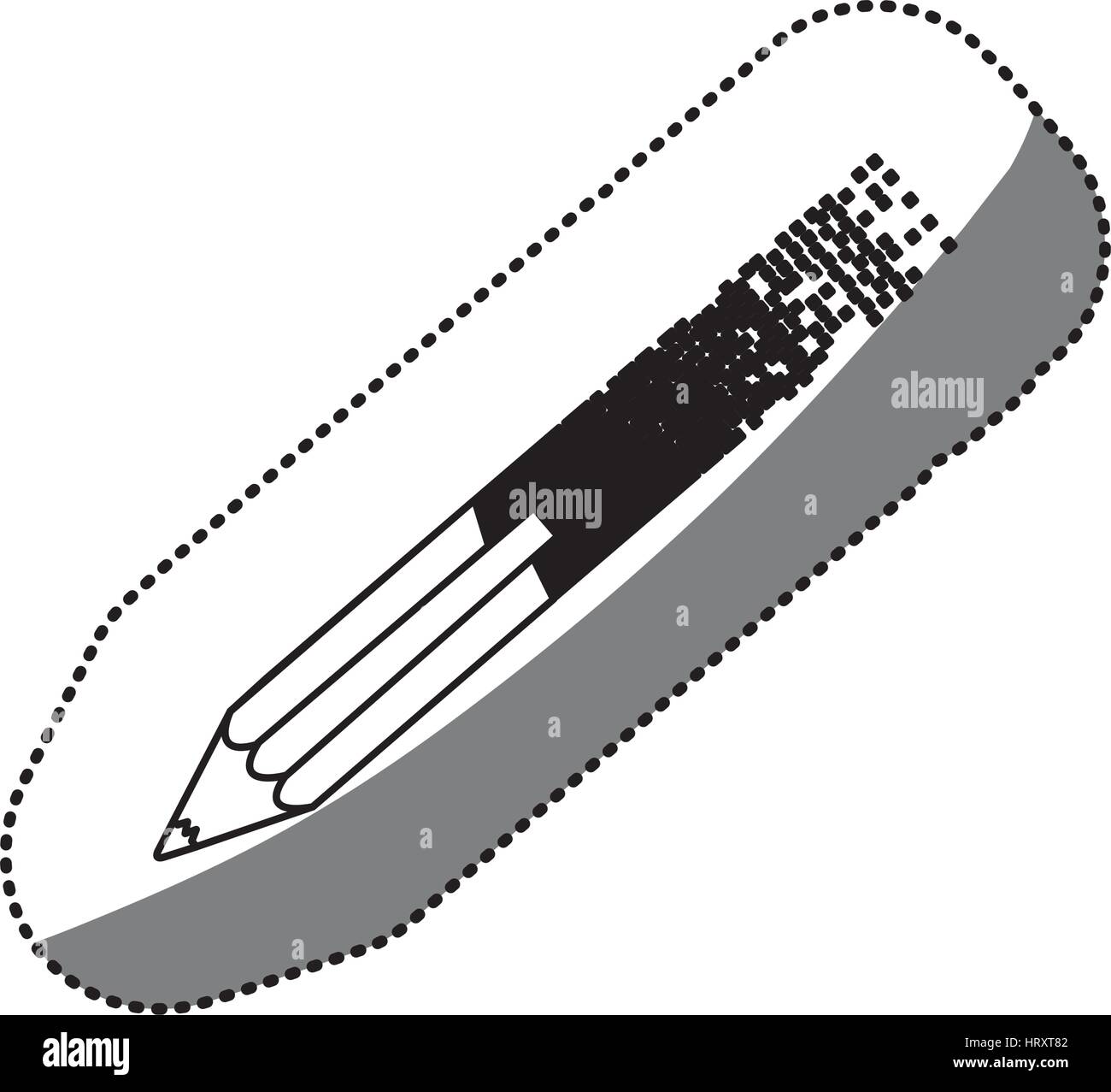 sticker black contour pencil with end part pixelated Stock Vector Image ...