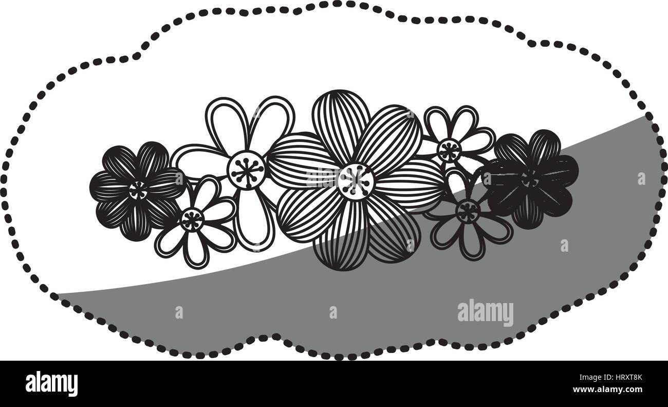 sticker monochrome minimalistic background with floral design Stock ...