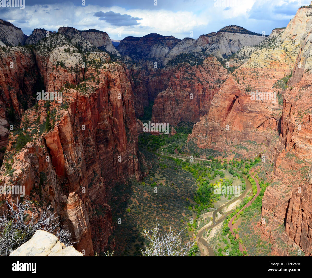 Overlook from top of Angels Landing Trail, Zion National Park, Utah ...