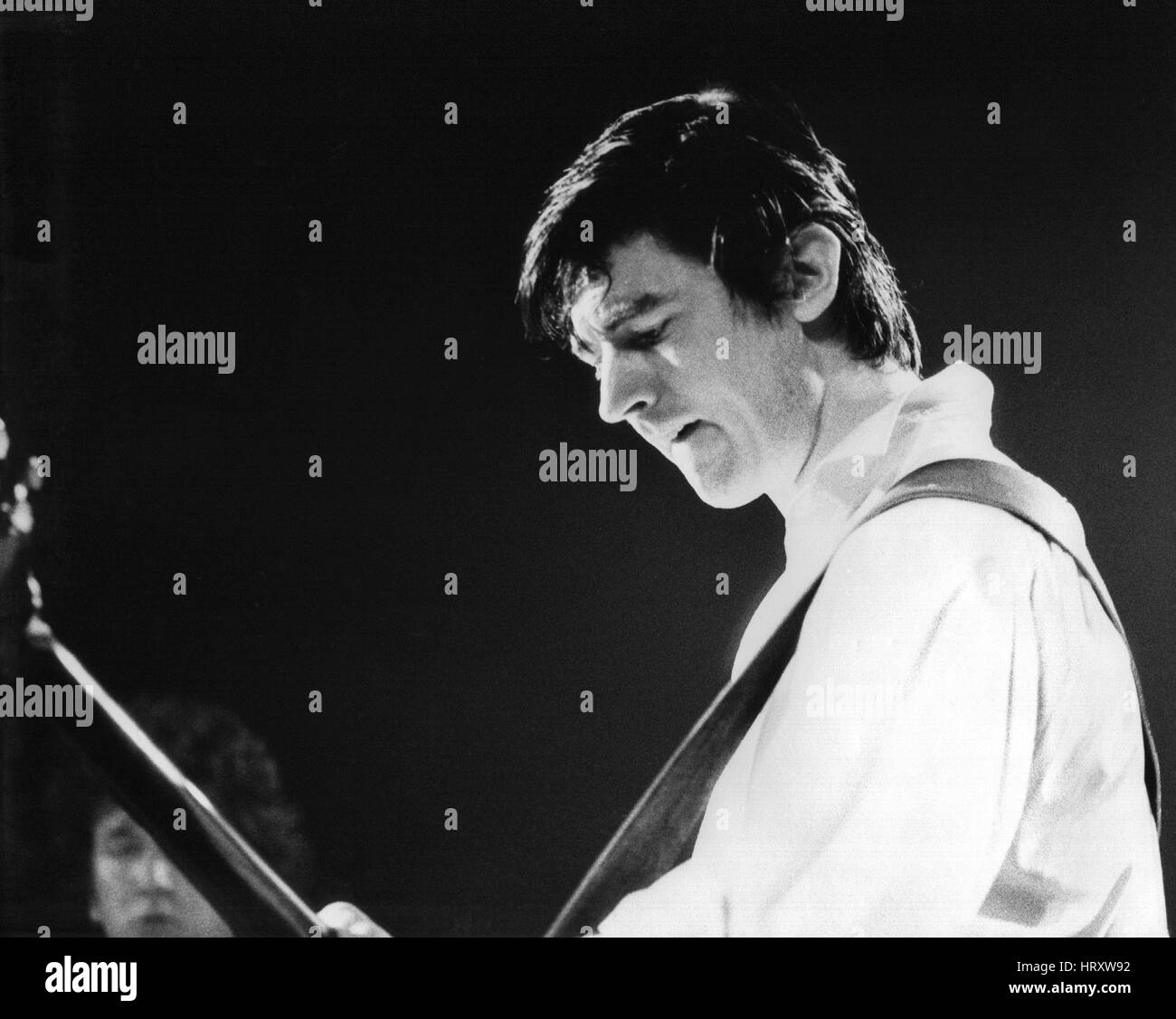 Chris Spedding, British rock musician, performs live on stage in London ...
