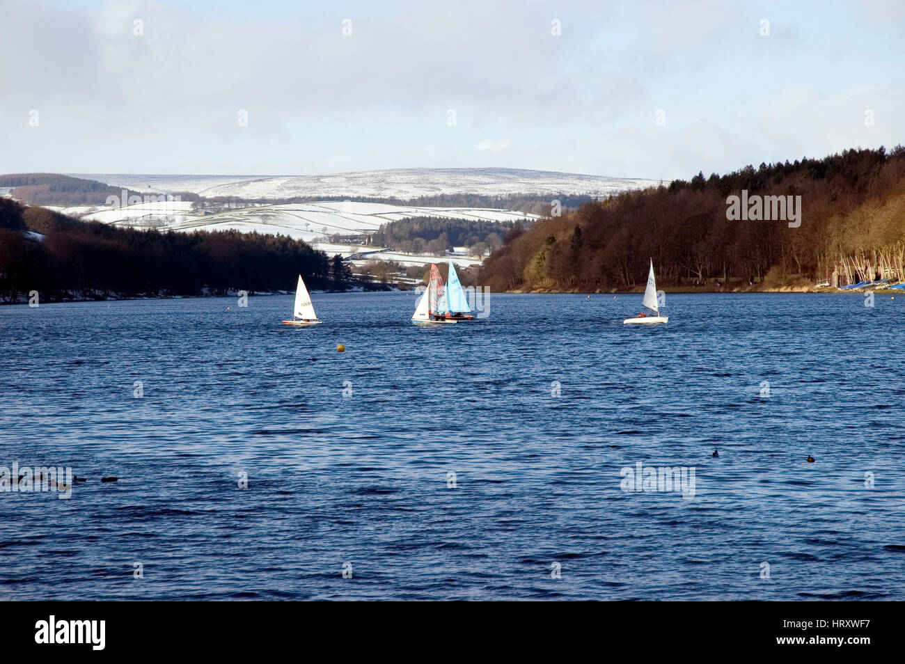 Yacht race on Dam Flask Reservoir, Low Bradfield, Sheffield, South ...