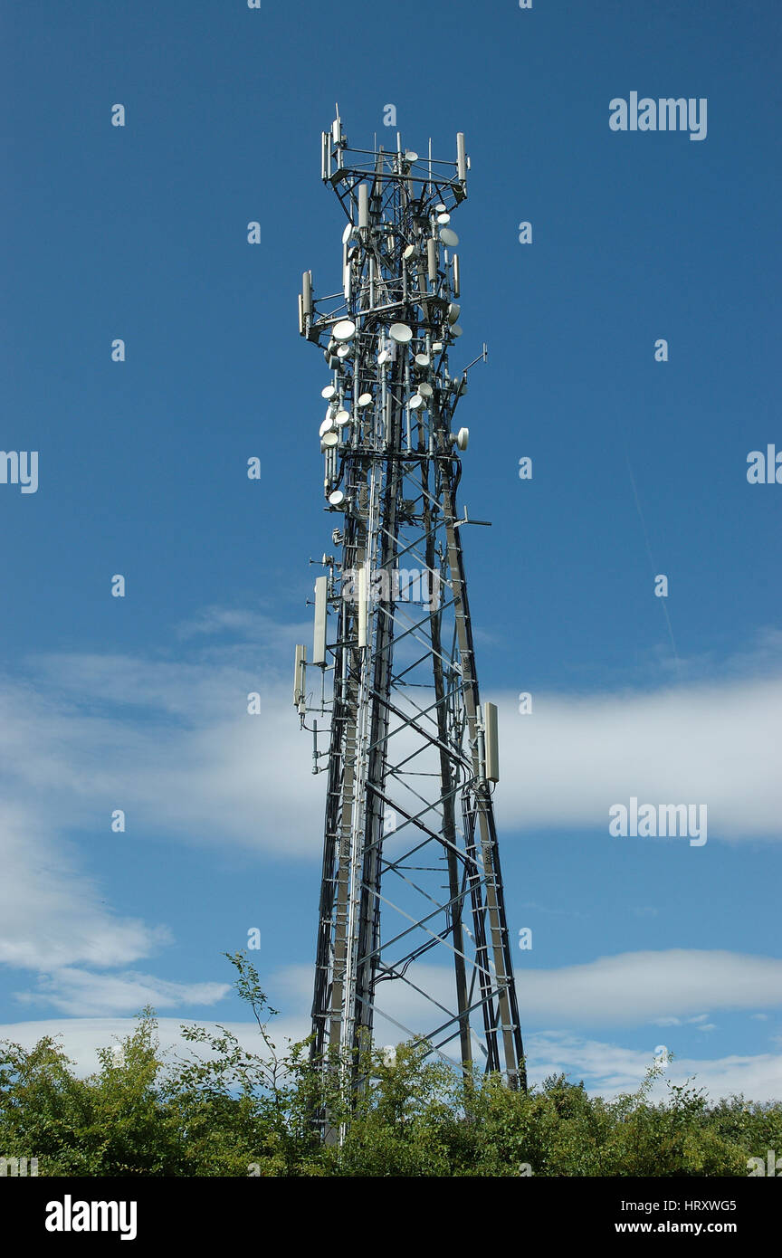 Telecommunications mast, Sheffield, South Yorkshire, UK Europe Stock ...