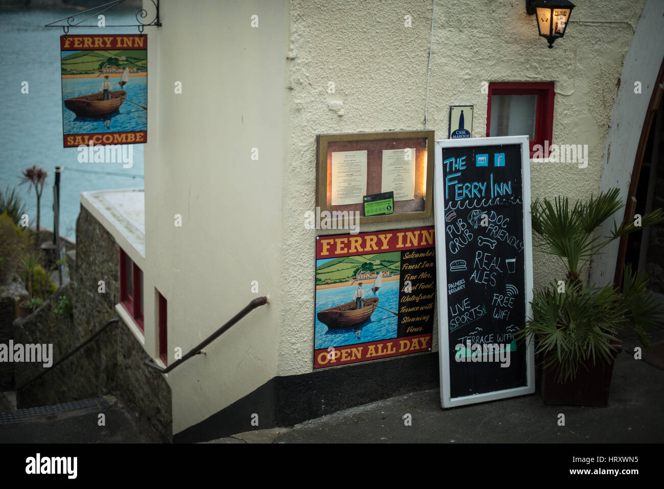 The Ferry Inn pub in Salcombe, Devon, UK Stock Photo - Alamy