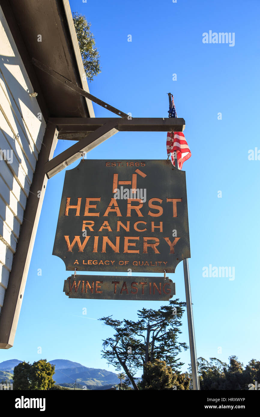 Hearst ranch winery sign at Historic Sebastian’s General Store & Cafe ...