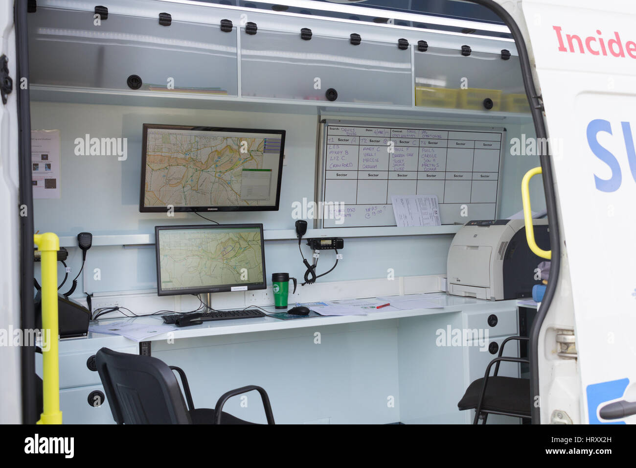 SEARCH AND RESCUE COMMAND UNIT INTERIOR Stock Photo - Alamy