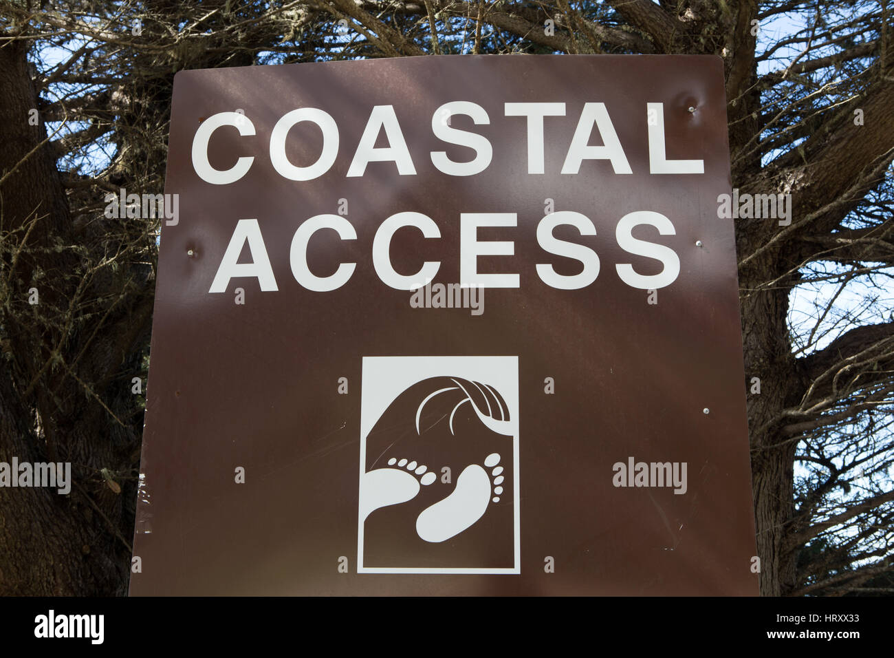 Coastal Access sign leading to the nature trail that leads to the beach ...