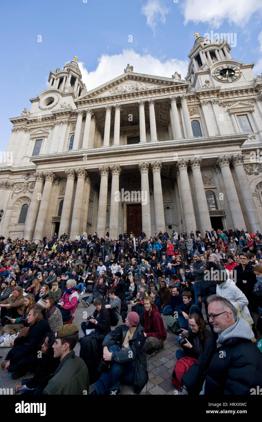 Occupy London anti capitalism demonstration in London Stock Photo - Alamy