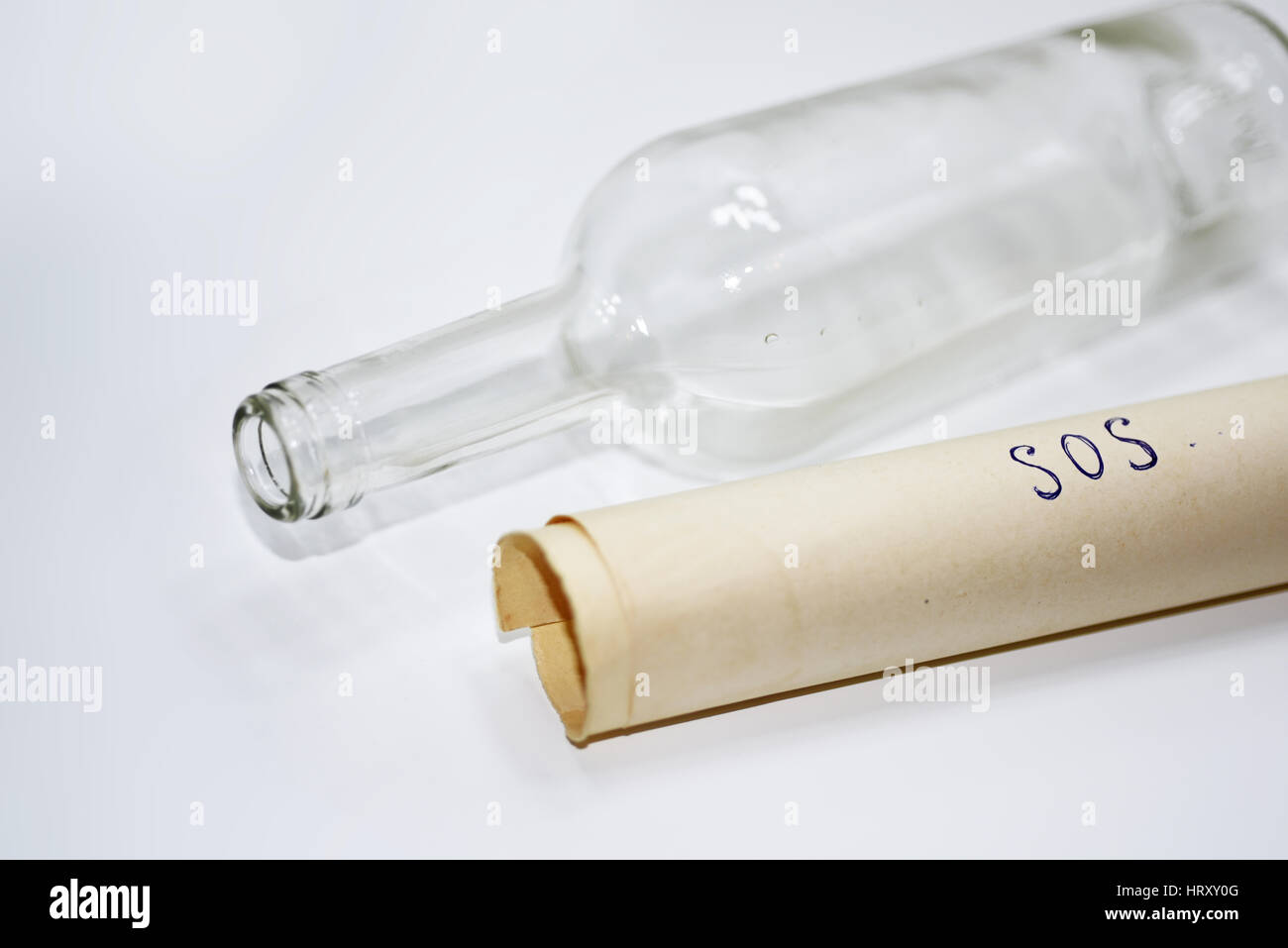 Abstract composition of SOS bottle. Isolated on white background Stock ...