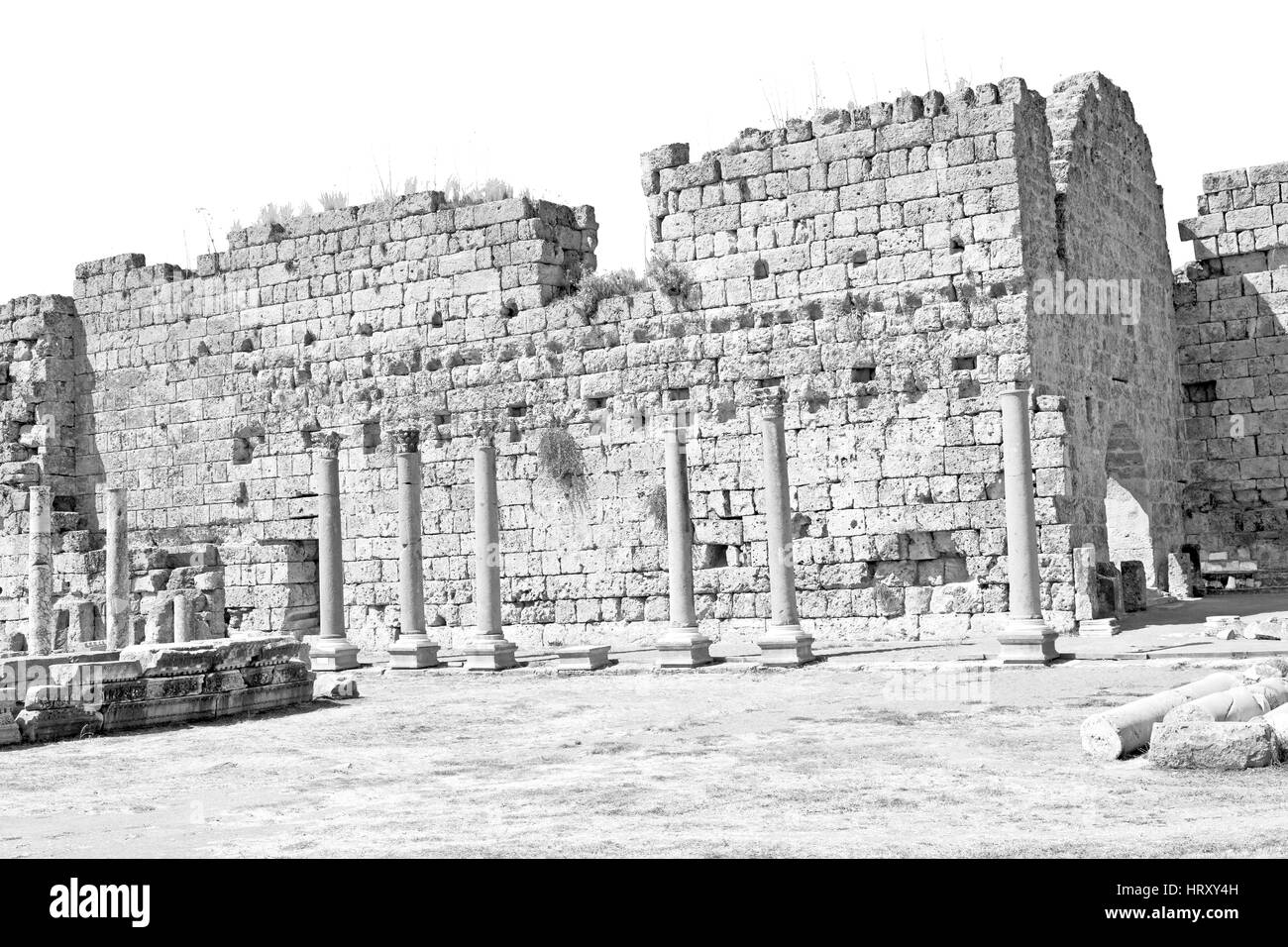 old construction in asia turkey the column and the roman temple Stock ...
