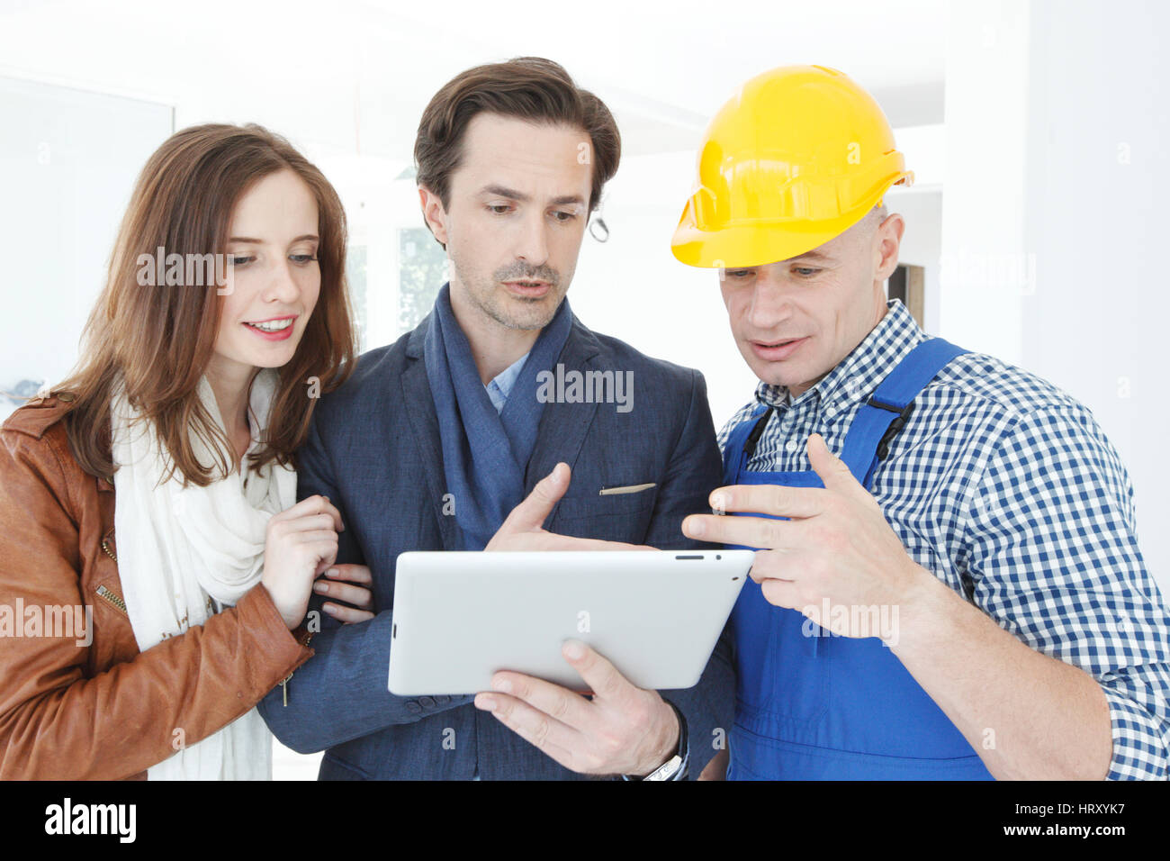 Construction worker foreman using hi-res stock photography and images ...