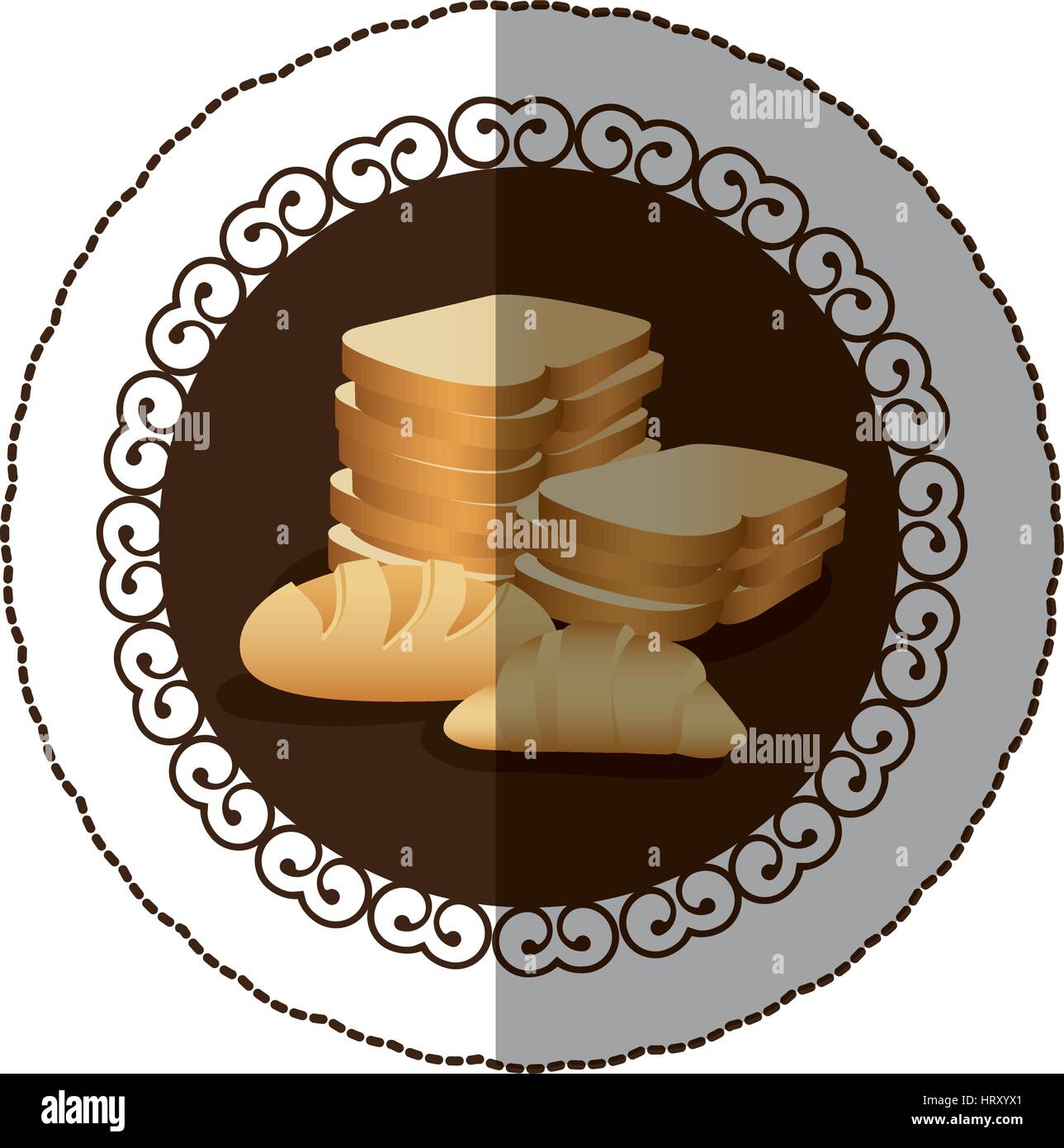 emblem color various types of bread icon Stock Vector Image & Art - Alamy