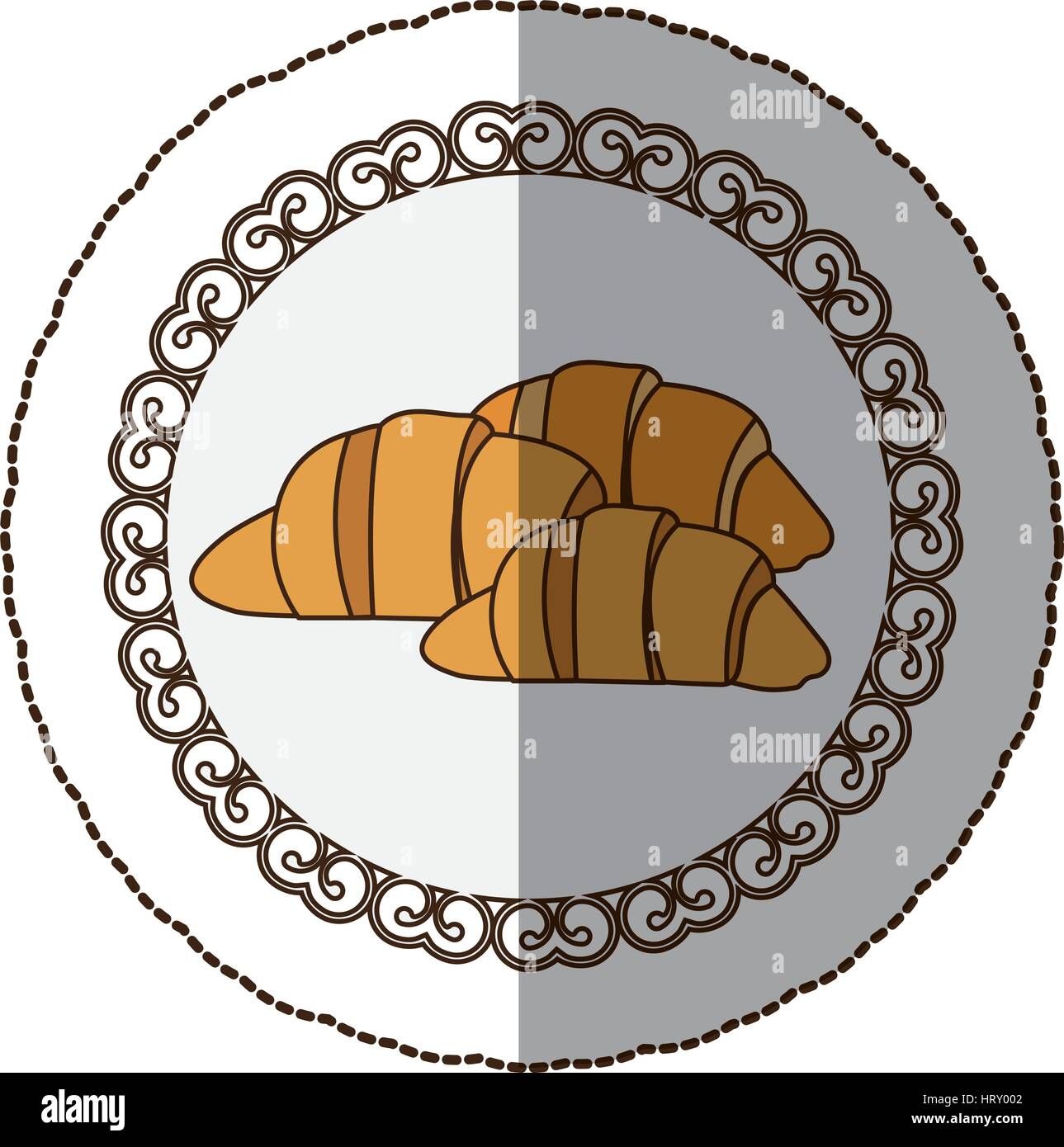 emblem croissant bread icon Stock Vector Image & Art - Alamy