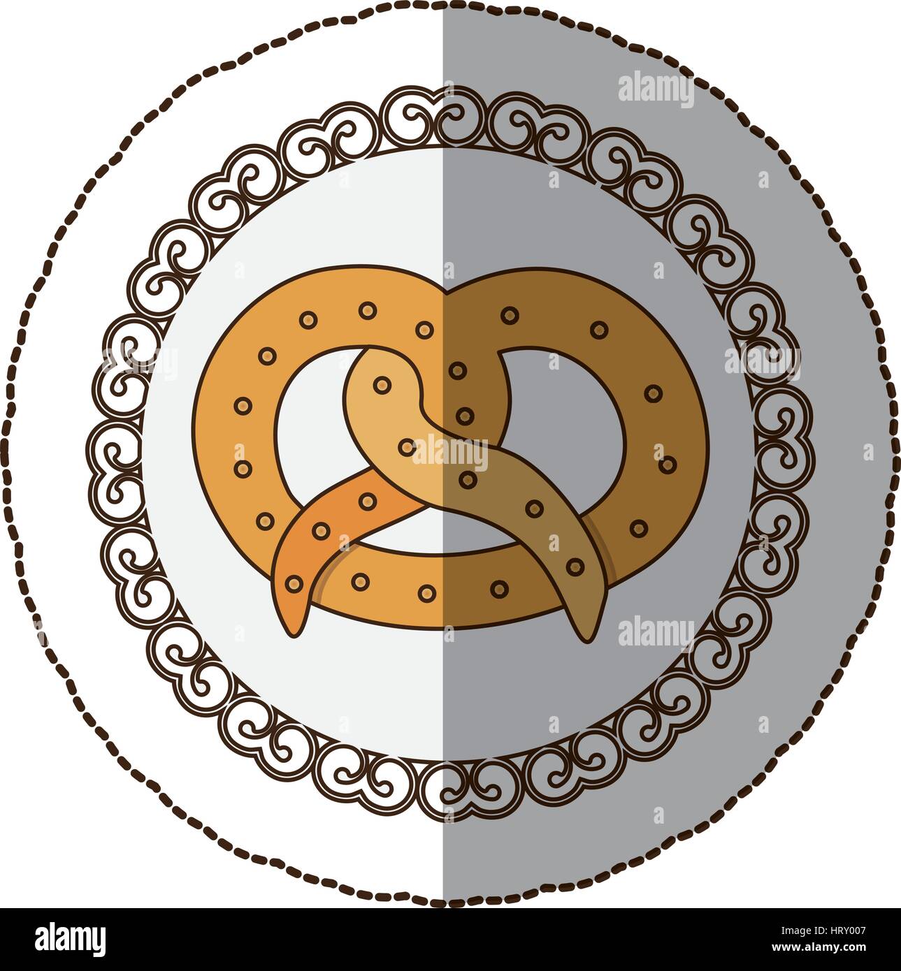emblem pretzel bread icon Stock Vector Image & Art - Alamy