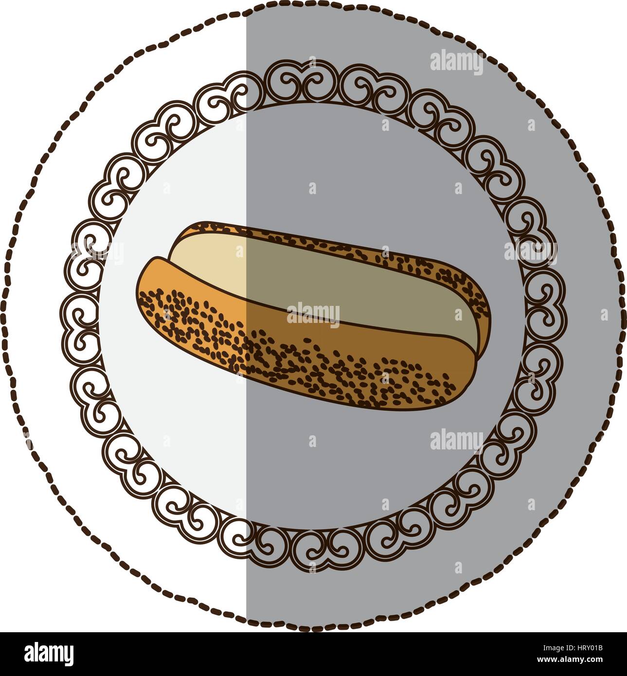 emblem hot dog bread icon Stock Vector Image & Art - Alamy