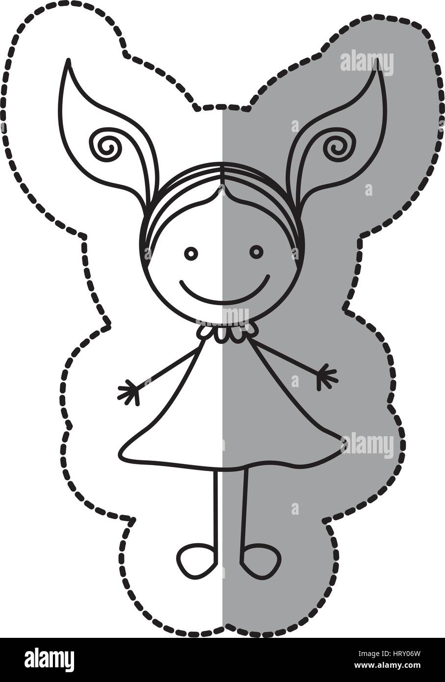 figure happy girl with two tails icon Stock Vector Image & Art - Alamy