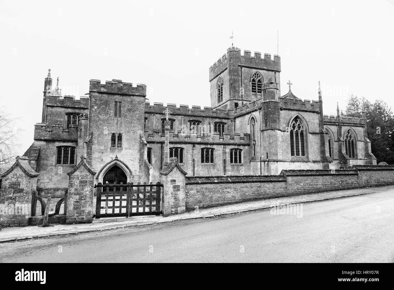 Black & White image of Edington Priory Church, Edington, Wiltshire ...