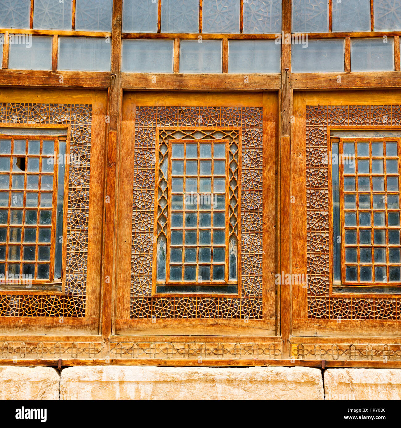 blur in iran shiraz the old persian architecture window and glass in ...