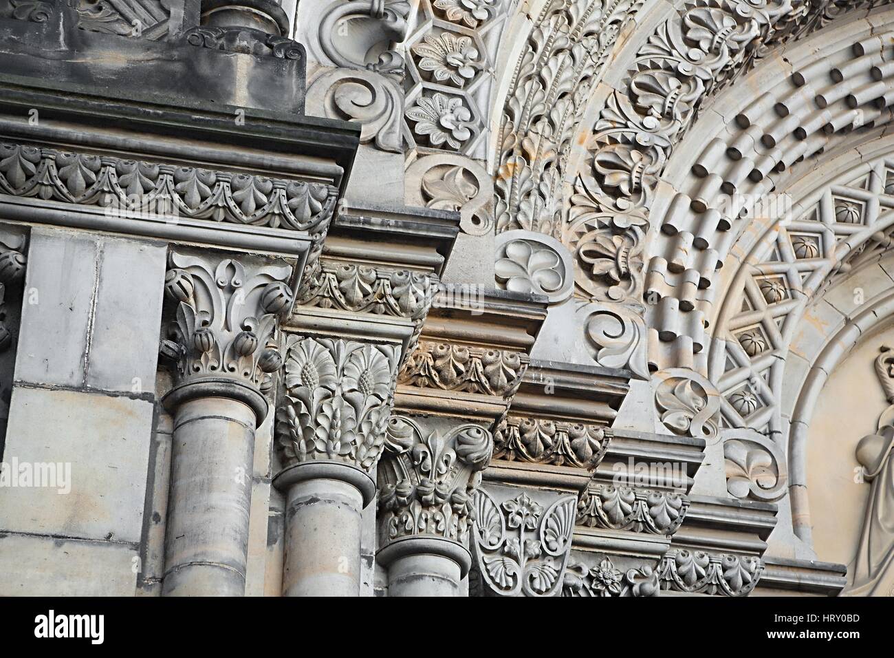 Decorated Church Columns Stock Photo - Alamy